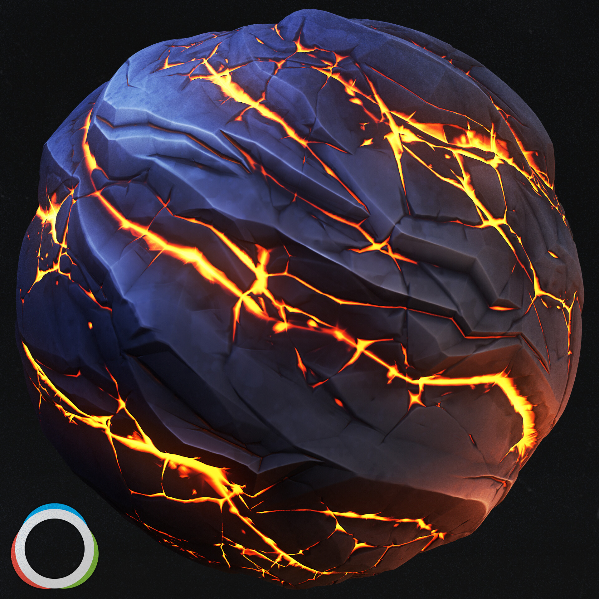 ArtStation - Stylized Magma Rock - Substance 3D Designer