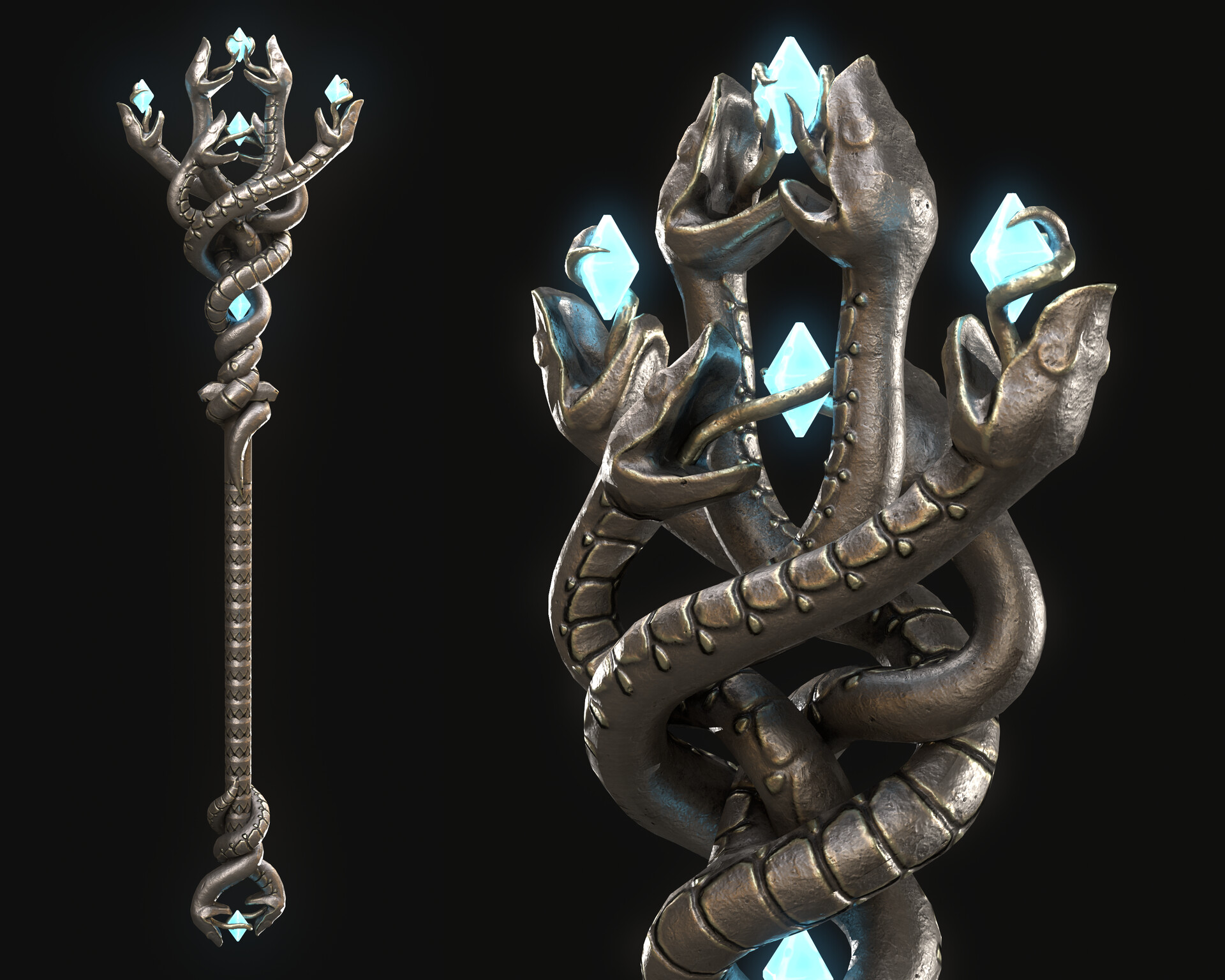 ArtStation - Magic Snake Staff / Weapon