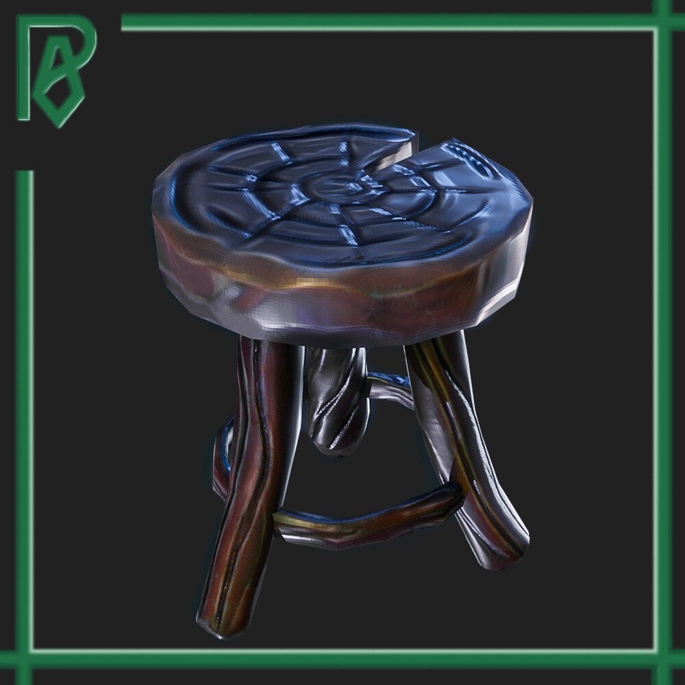 ArtStation - Stylized Wooden Stool