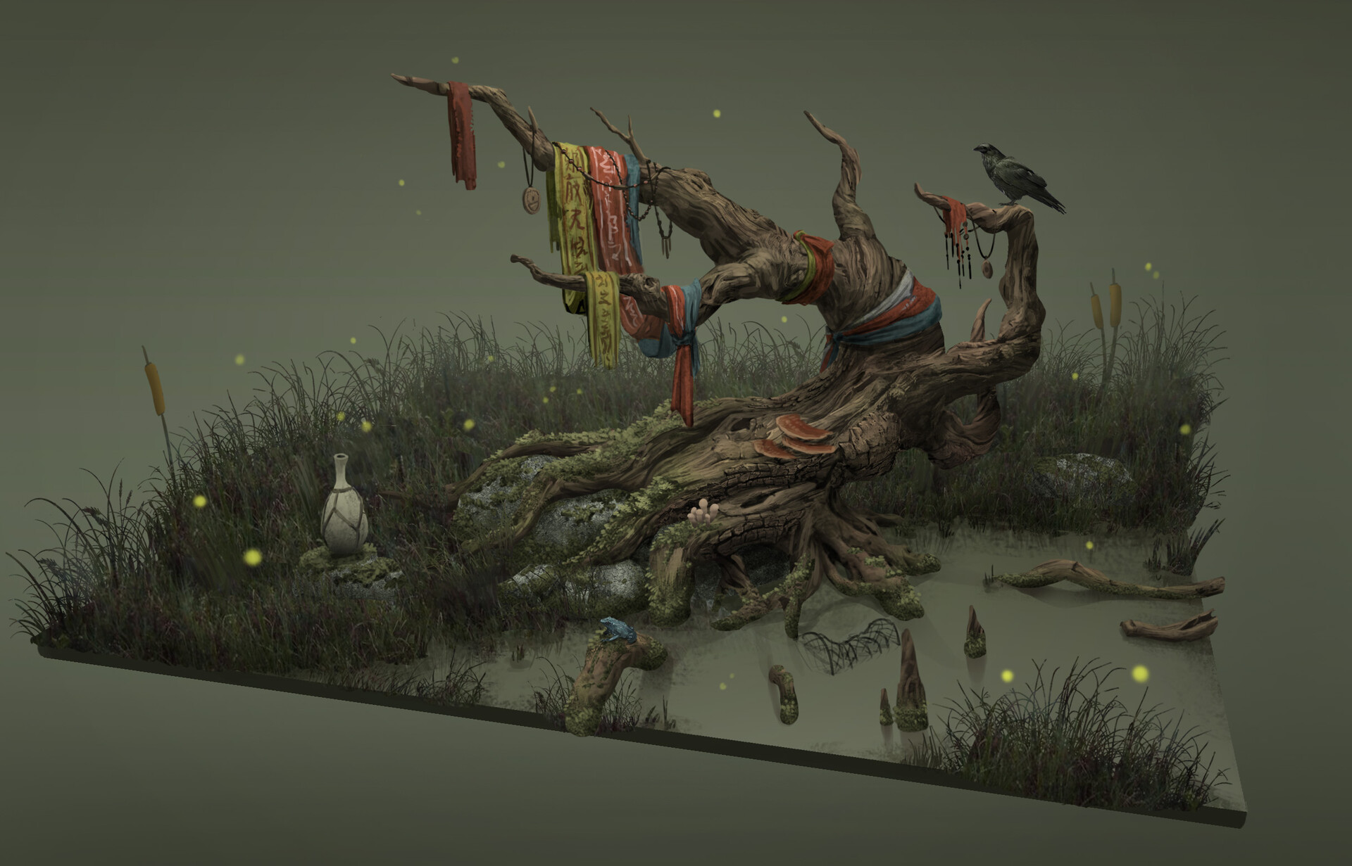 ArtStation - Objects in the swamp village