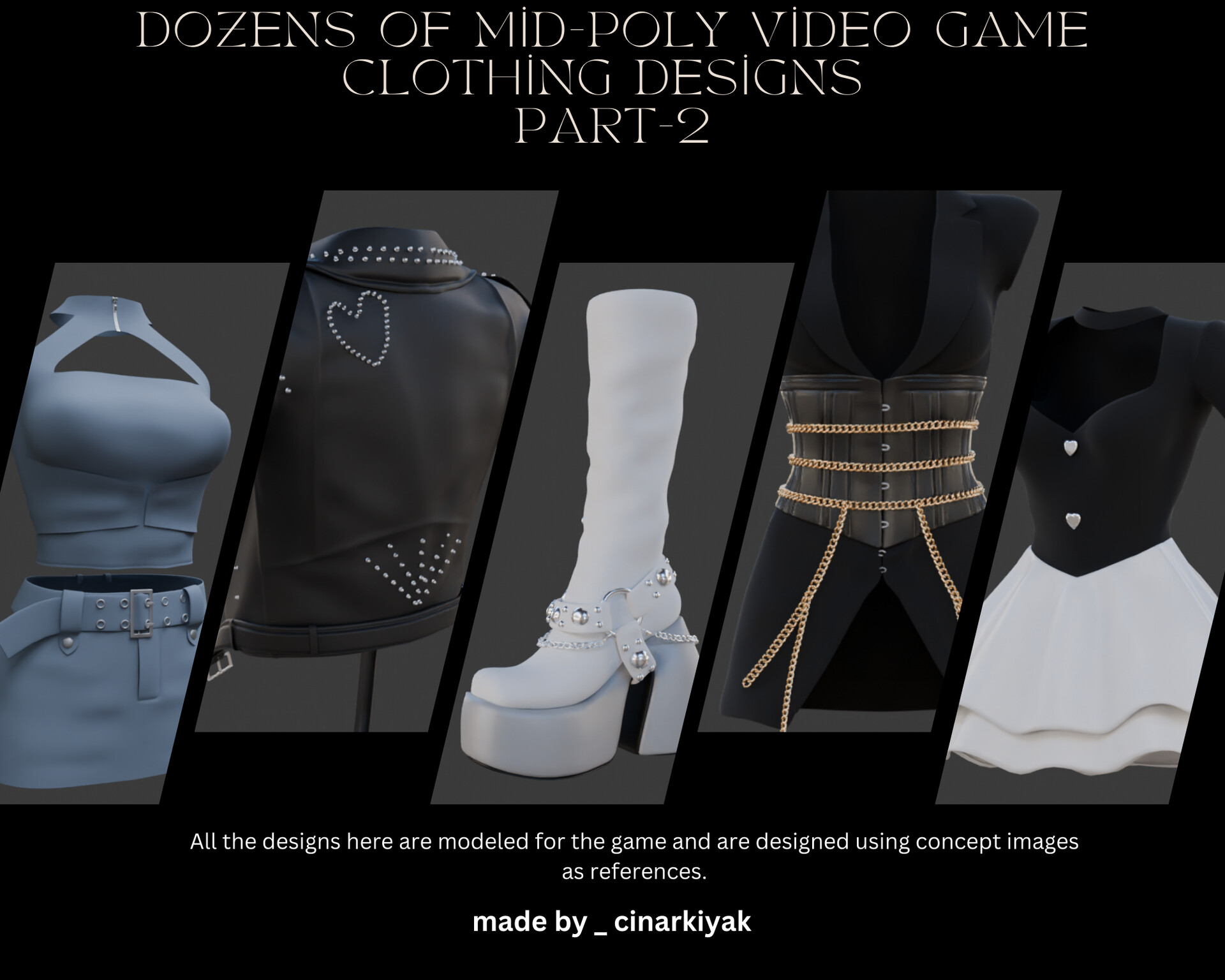 ArtStation - Dozens of Mid-Poly Video Game Clothing Designs Part-2