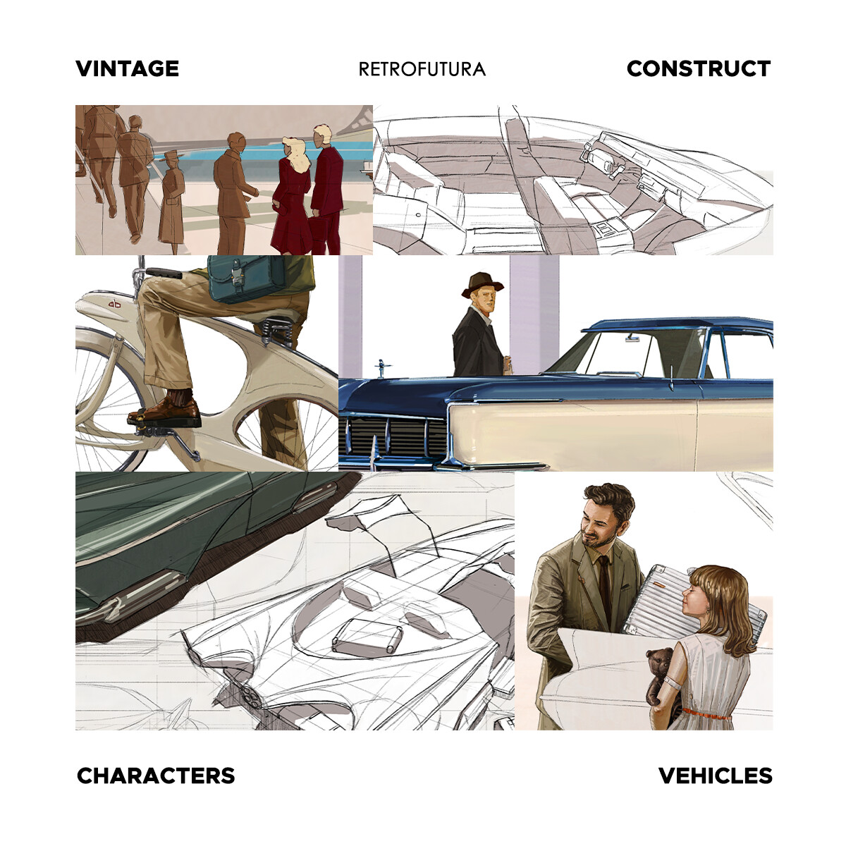 ArtStation - Retrofutura: (Vintage Construct) FW24 Deck "Characters ...