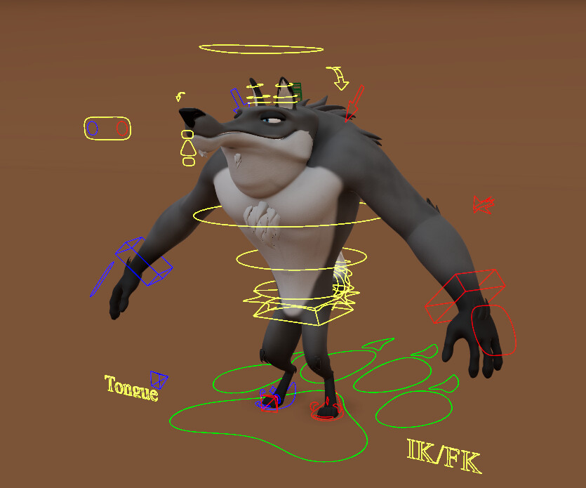 ArtStation - Cartoon Werewolf Rig