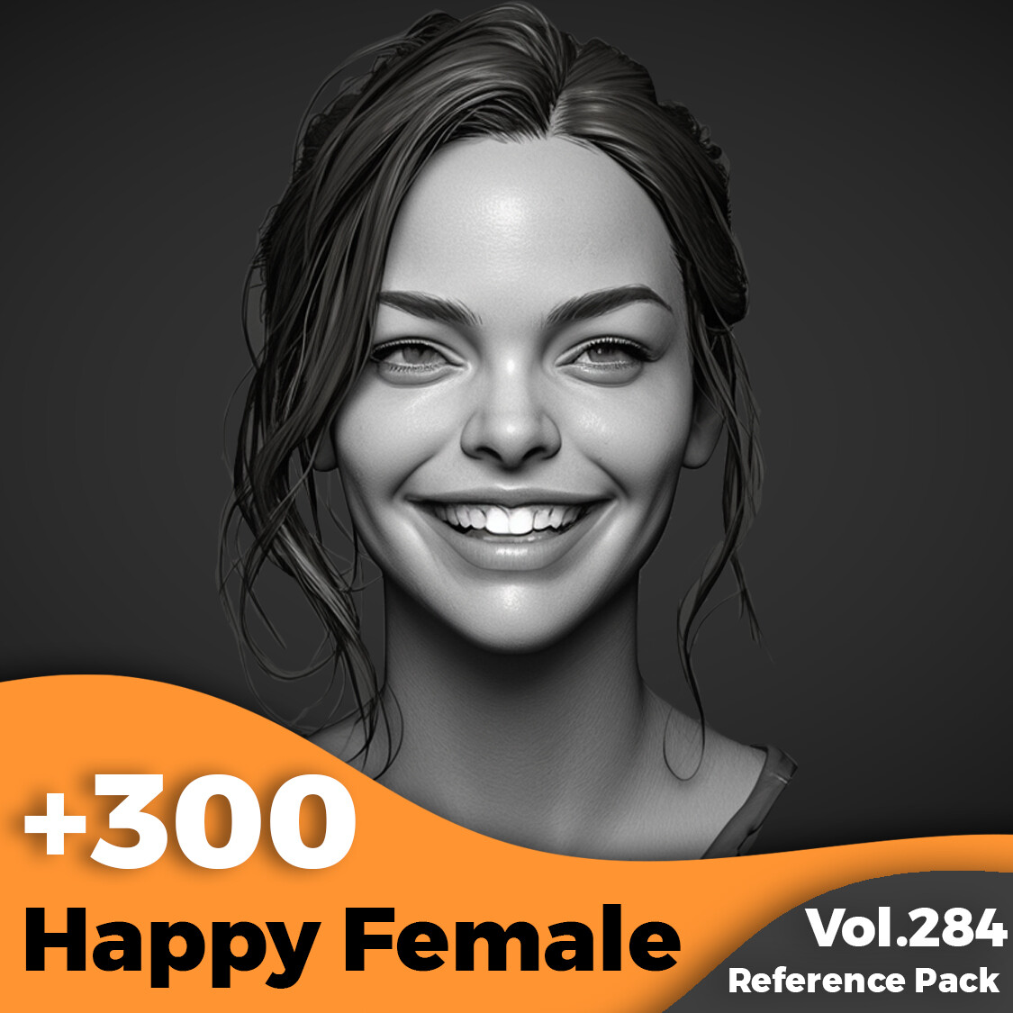 ArtStation - +300 Happy Female Head Sculpt Reference Images(4k)
