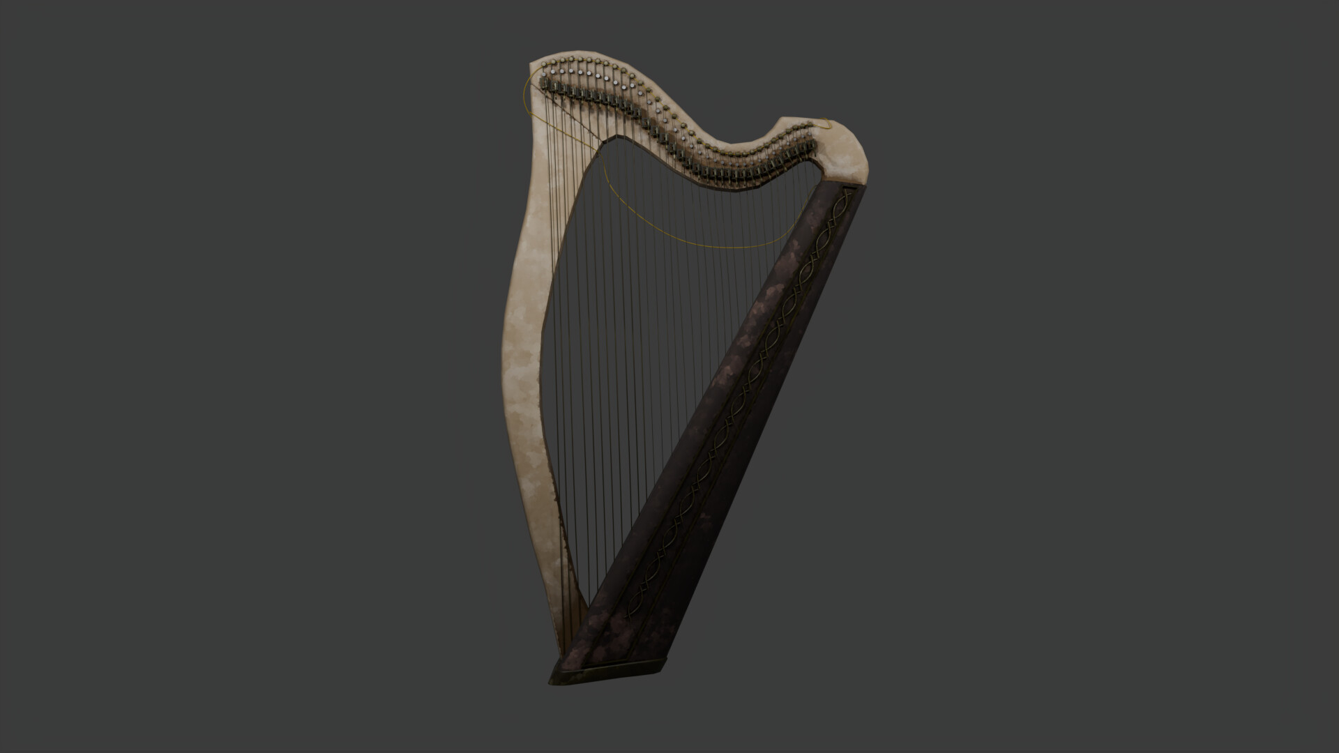 ArtStation - Fantasy Harp with stylised handpainted textures