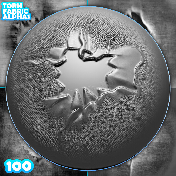 ArtStation - 100 Torn Fabric Alphas