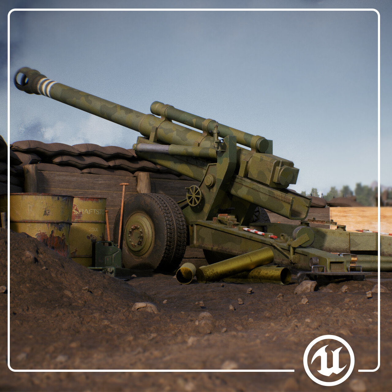 ArtStation - Towed Howitzer Artillery Nest Environment.