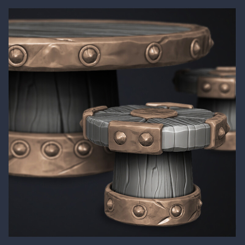 ArtStation - Stylized table and chairs.