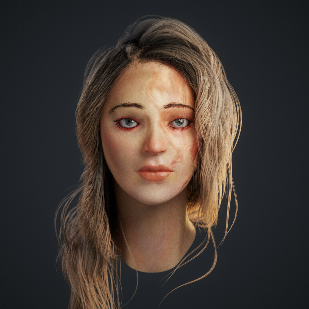 ArtStation - Girl w/ Burn Scar