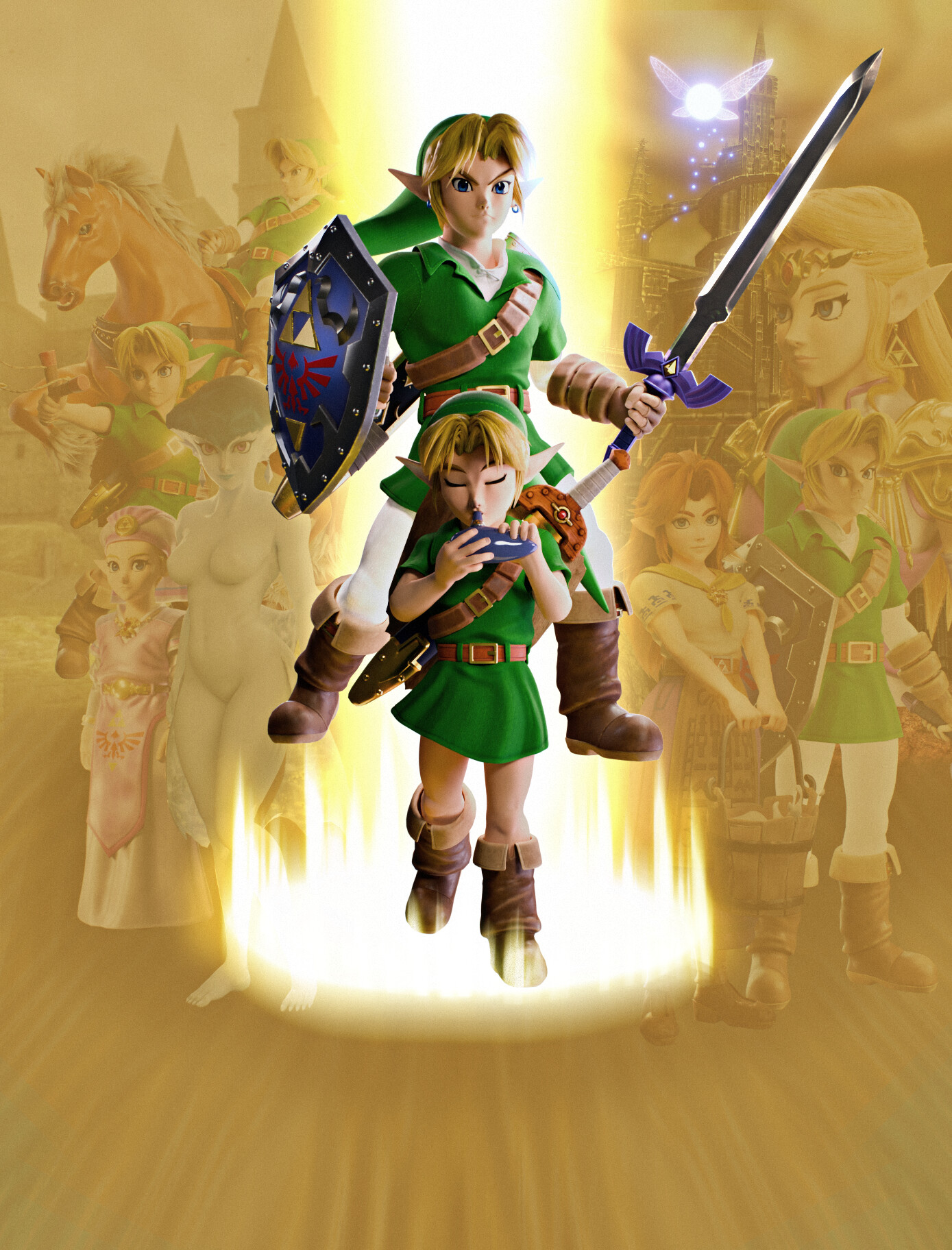 ArtStation - OoT 26th Anniversary - Zelda Fanart models