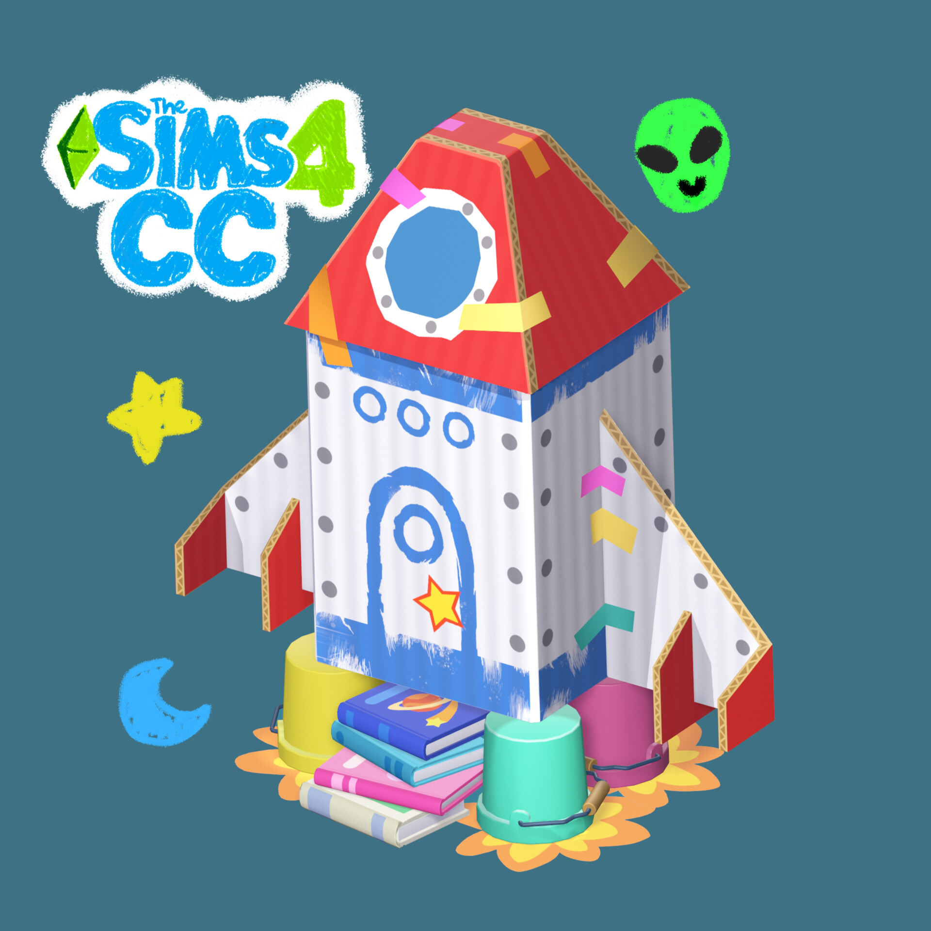 ArtStation - Sims 4 Rocket Playset CC - Fanart