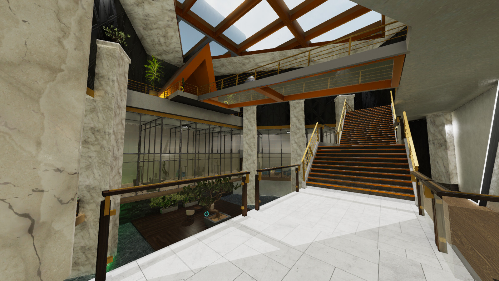 ArtStation - Level Design: Illuminati HQ Atrium (420 Blaze It 2)