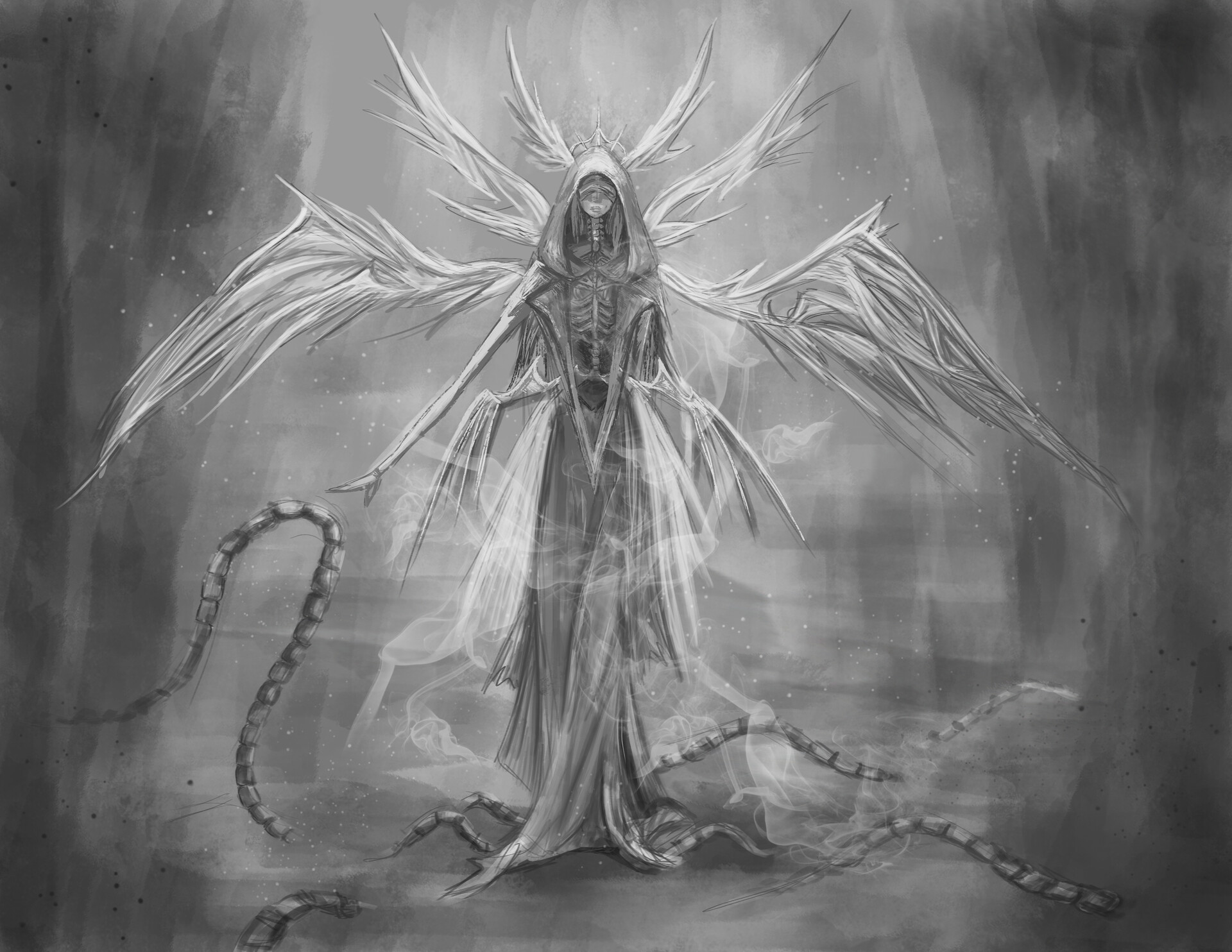 ArtStation - Angel of Death, boss idea