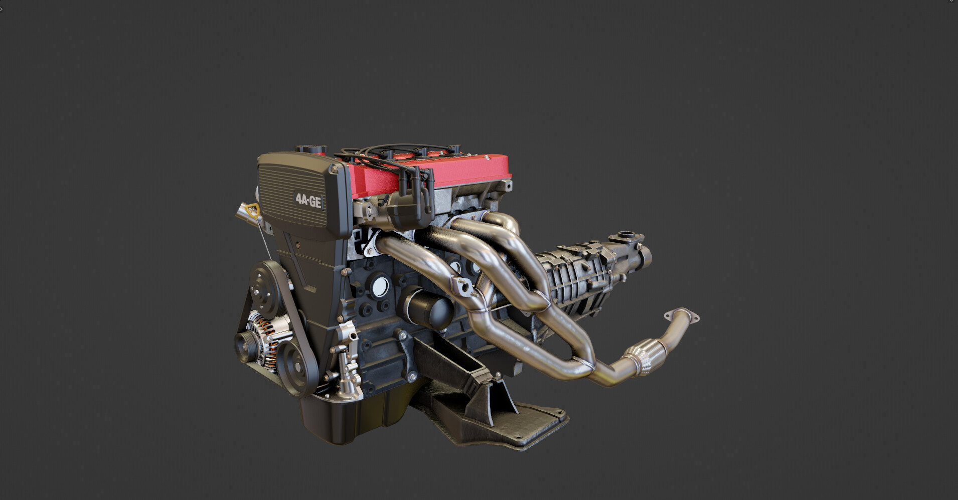 ArtStation - 4A-GE Engine 3D Model (WIP)