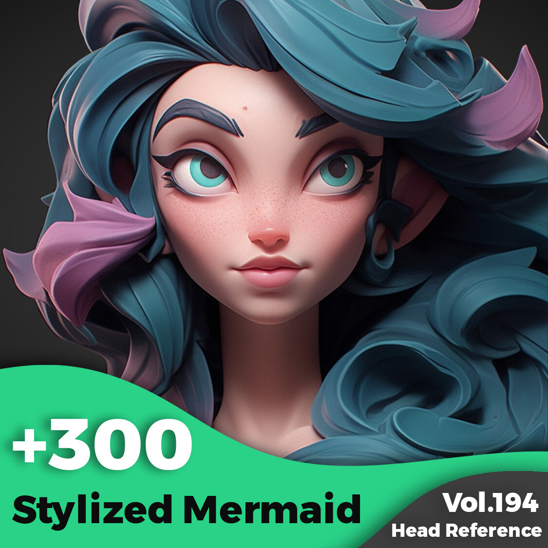 ArtStation - +300 Stylized Mermaid Head Sculpt Reference Images(4k)