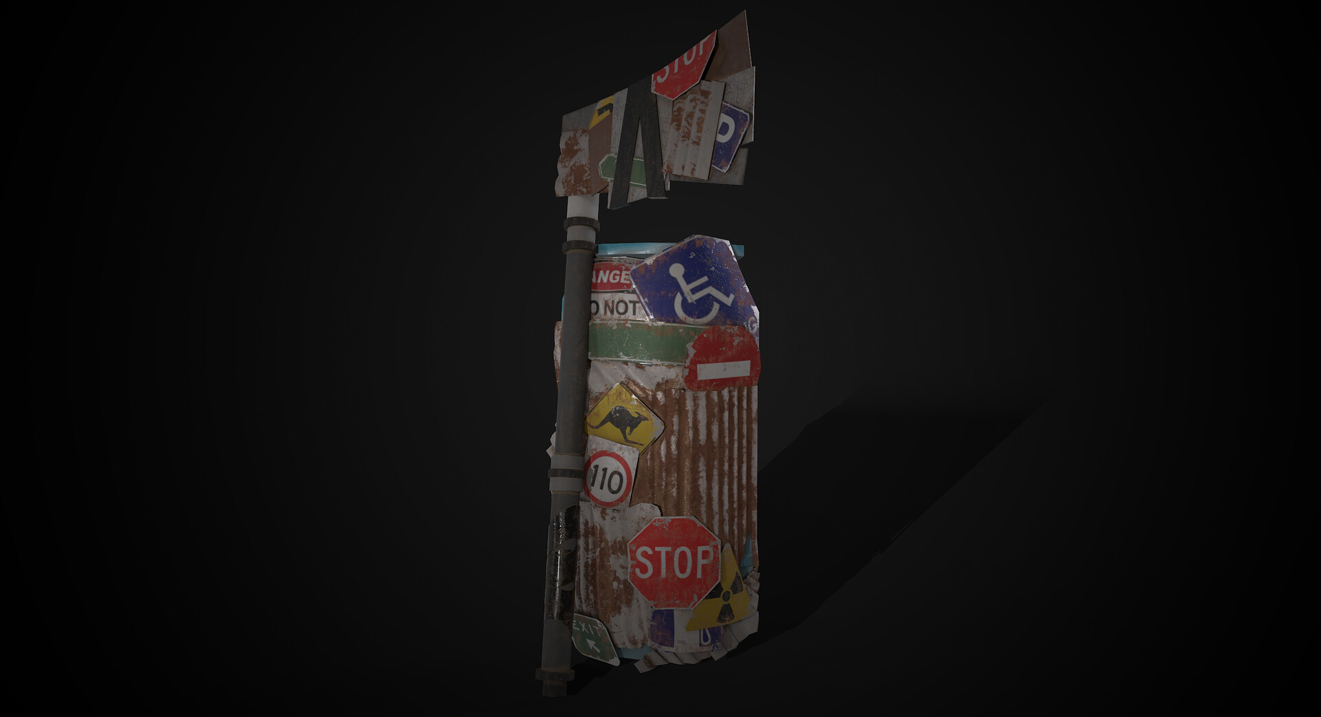 ArtStation - Road Sign Axe / Shield