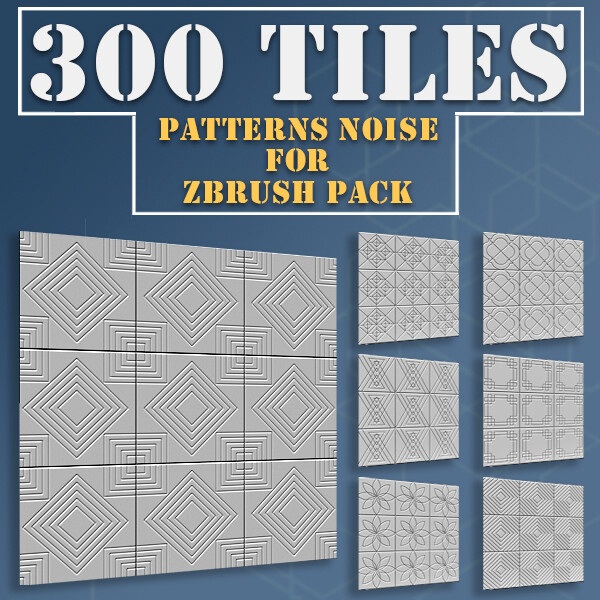 ArtStation - 300 Tiles Patterns Noise for Zbrush Pack