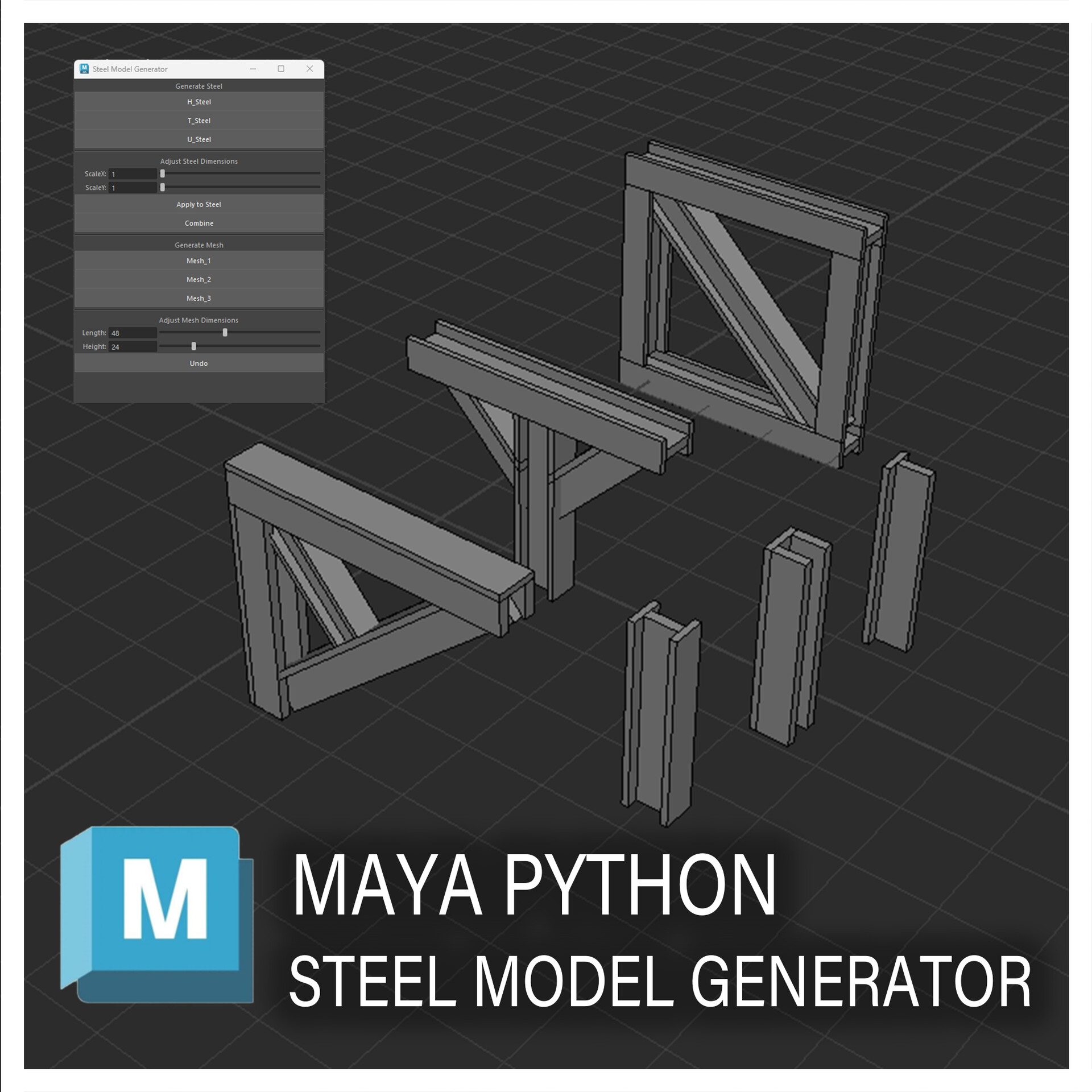 ArtStation - Steel Model Generator_MAYA Python Tool