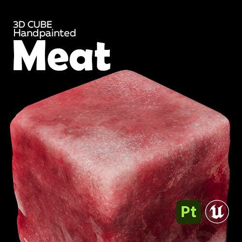 ArtStation - 3D Cube Handpainted Studies - Meat