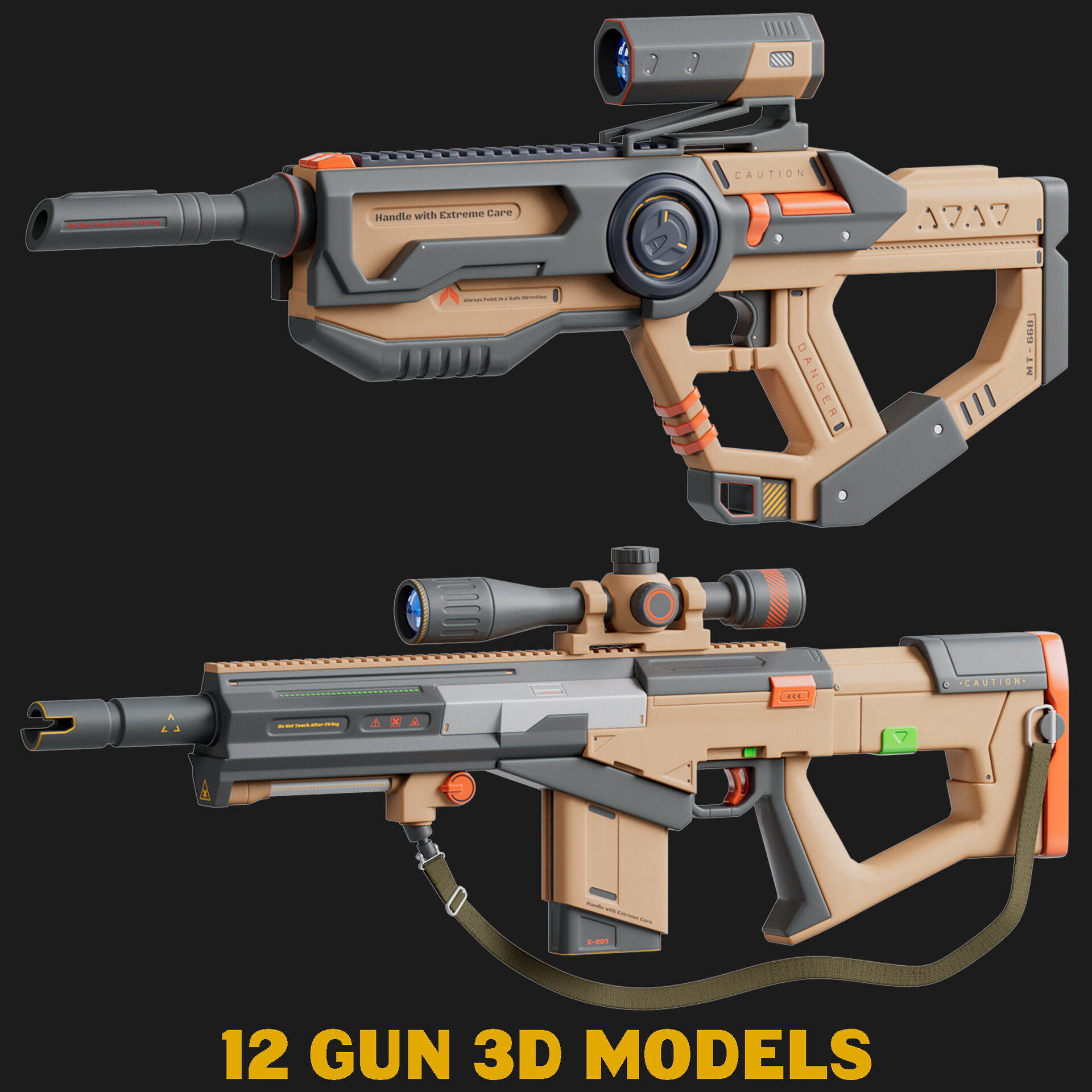 ArtStation - 12 Gun 3D Models