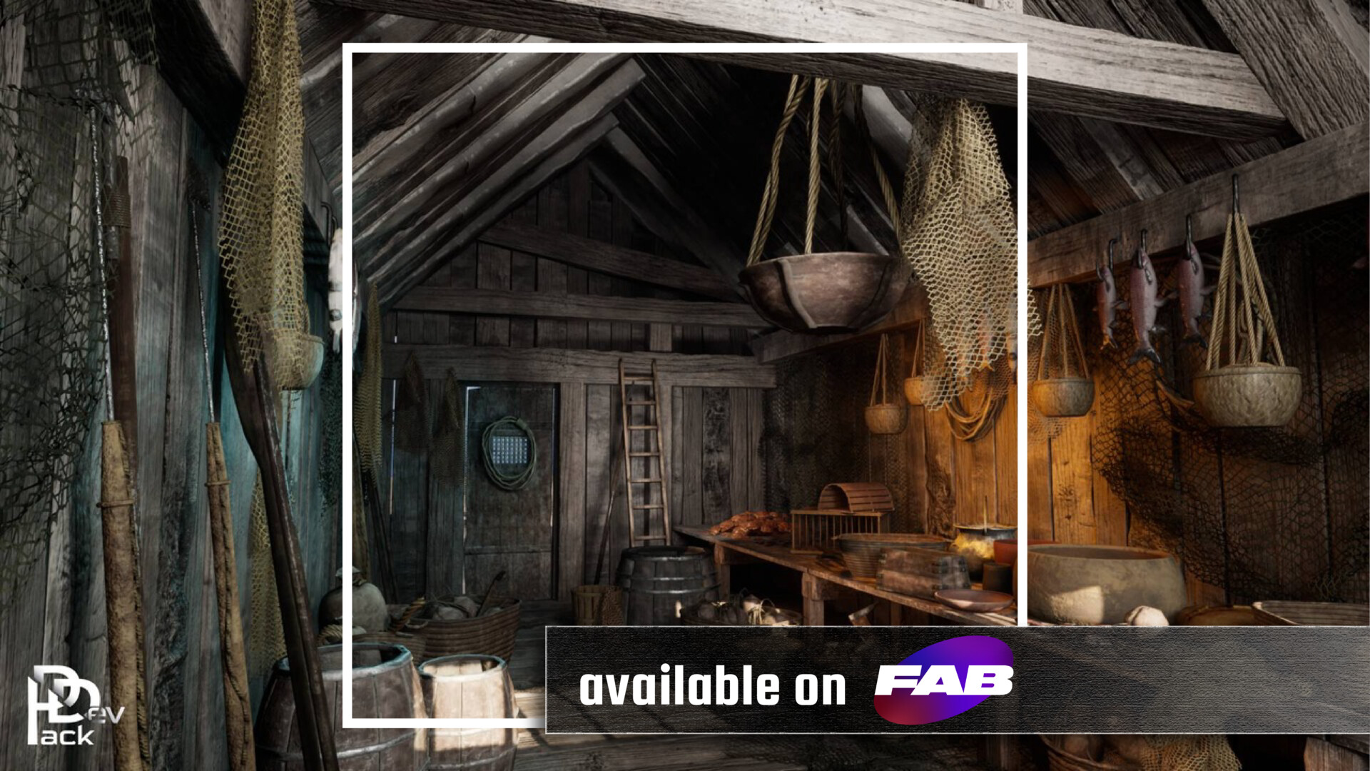 PackDev - Fishing Hut Interior / 60 Assets