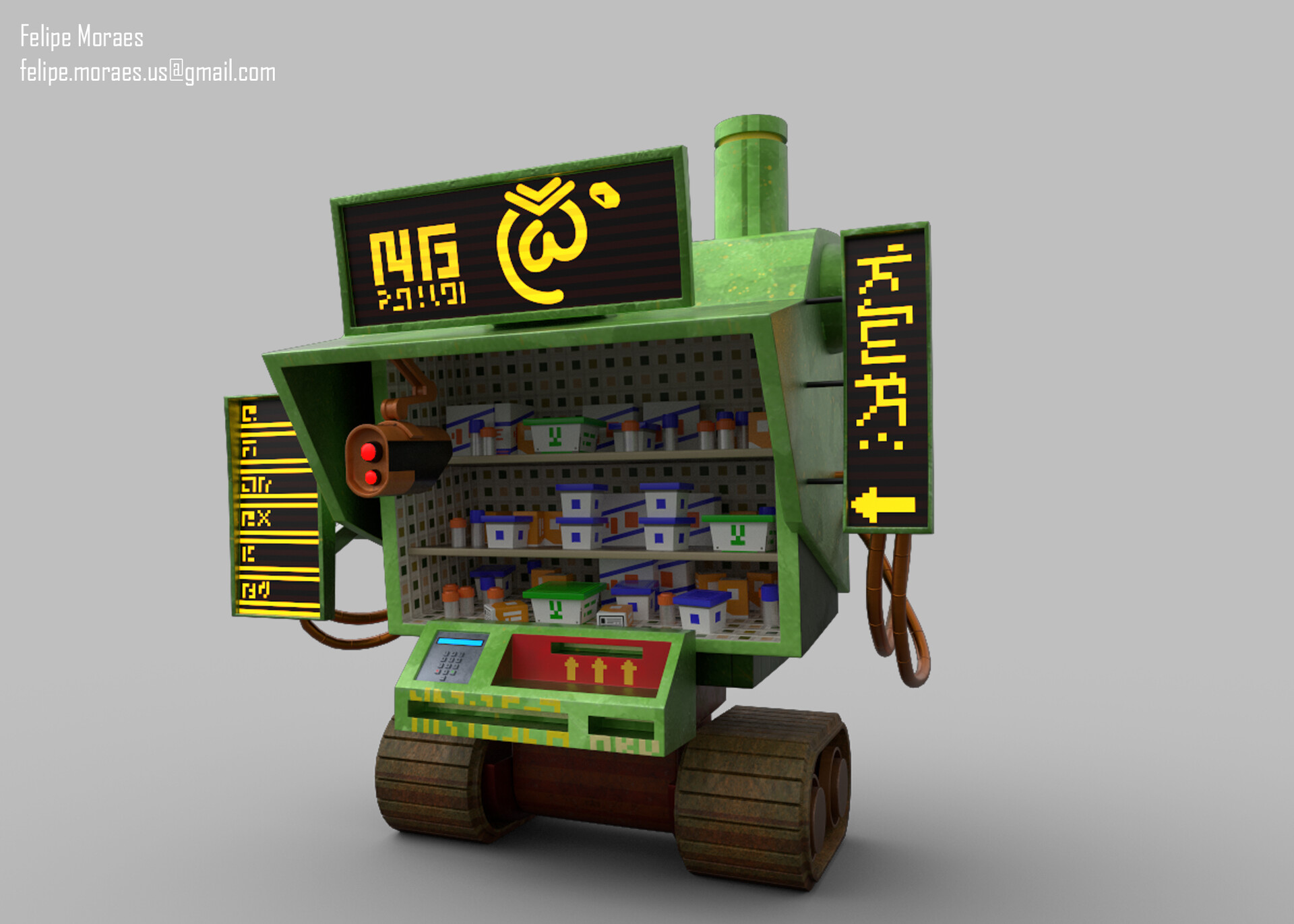 ArtStation - Sci-fi Vending Machine (Original Concept by Kenze Wee)