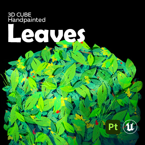 ArtStation - 3D Cube Handpainted Studies - Leaves