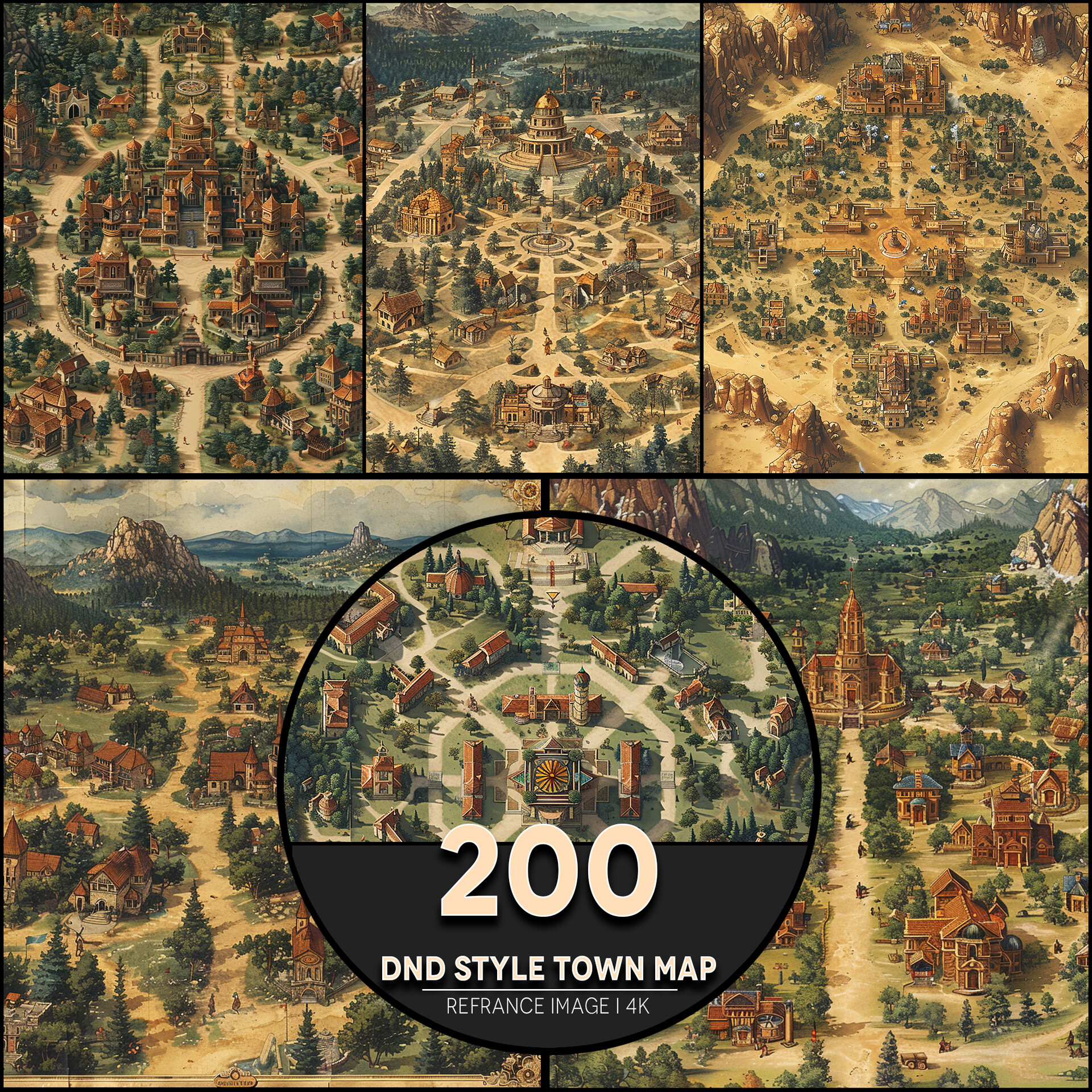 ArtStation - Dnd Style Town Map 4K Reference/Concept Images