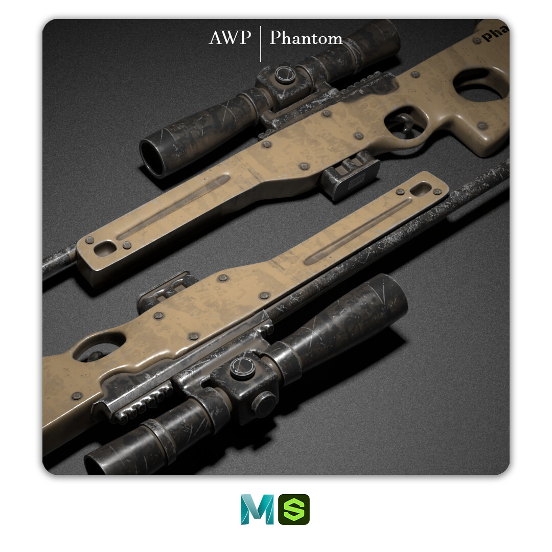 ArtStation - AWP | Phantom Sniper Rifle Low poly model