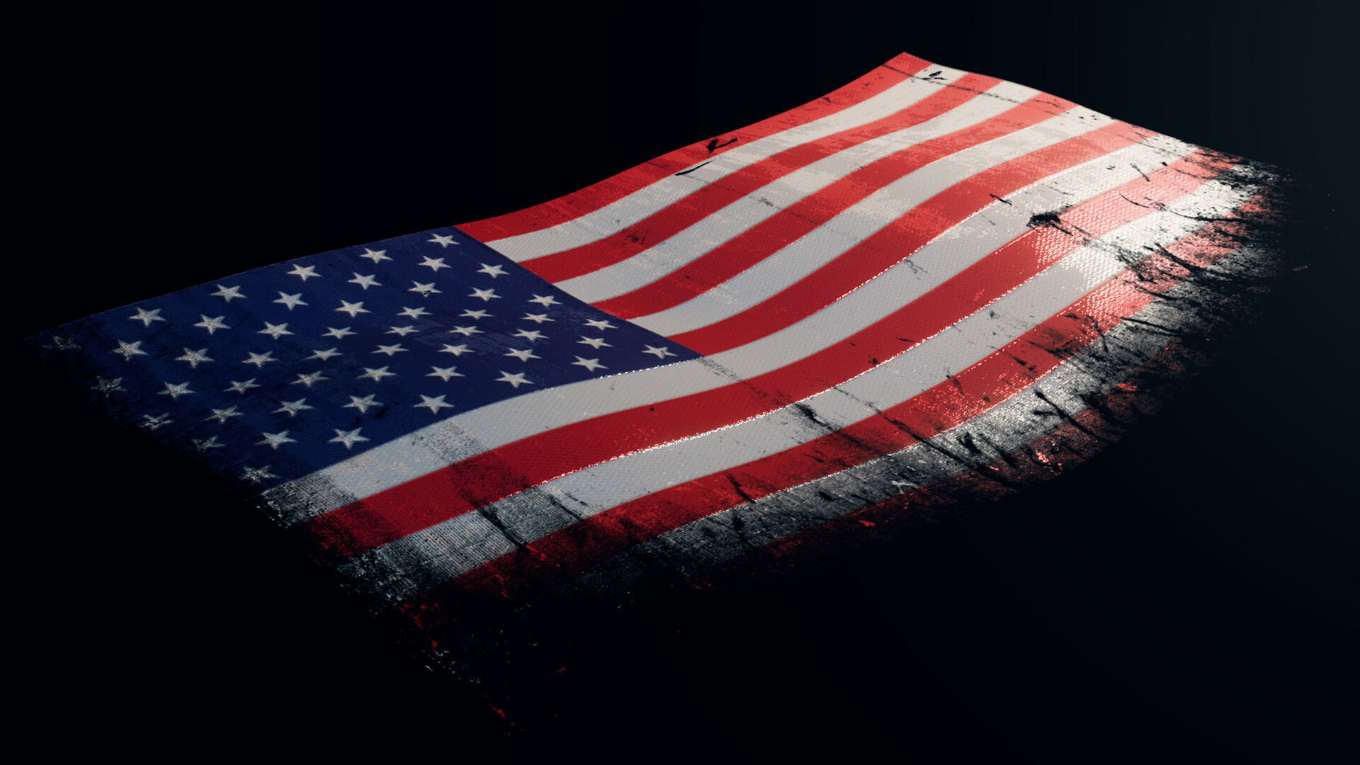 ArtStation - USA flag waving in the wind, Made In Blender EEVEE In Real-time 4K 60Fps