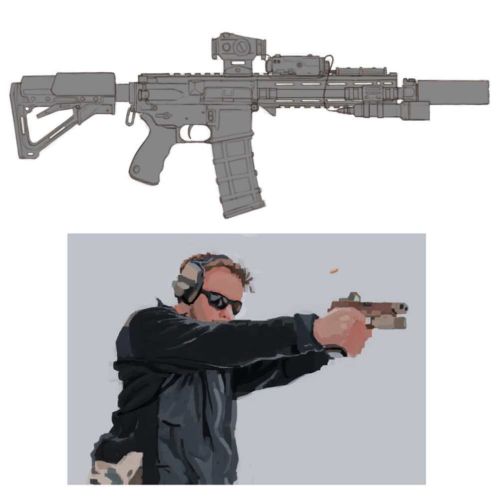 ArtStation - Christian Craighead's Service Rifle + digital painting