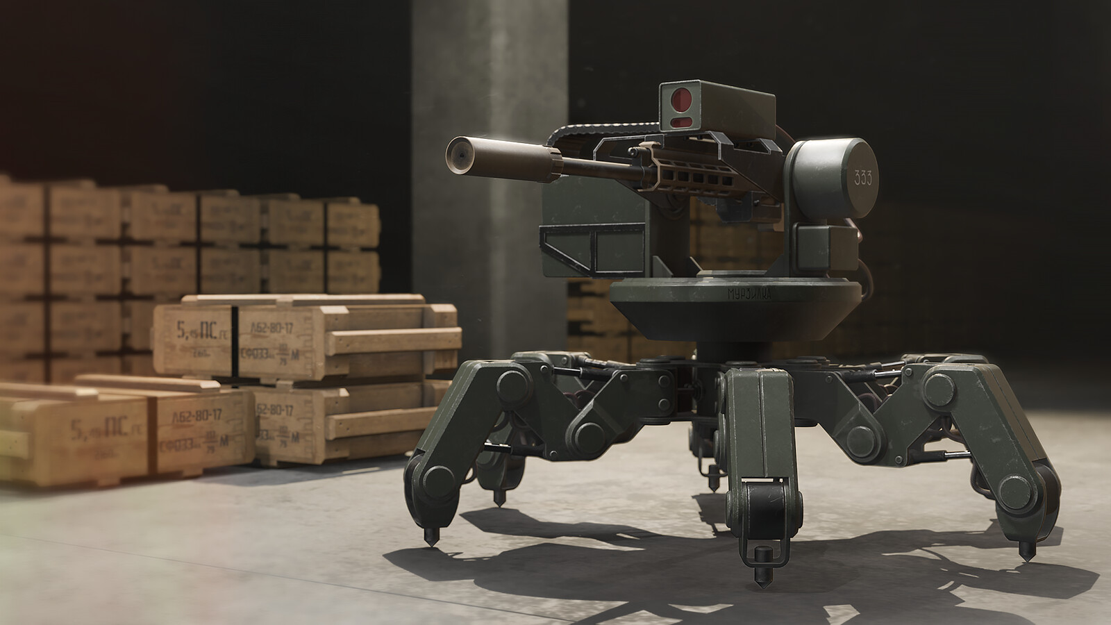 ArtStation - Fire support hexapod drone