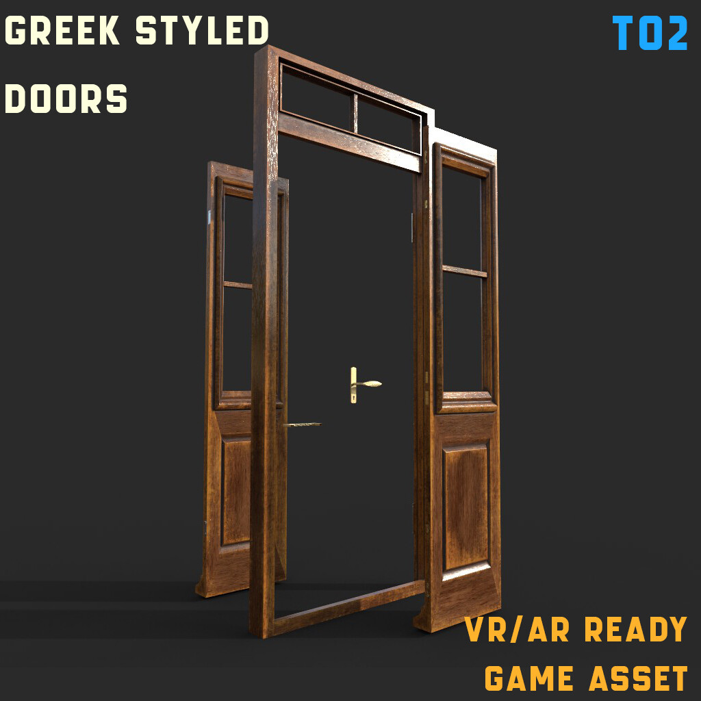 ArtStation - GREEK Styled Doors T02 - Realistic VR/AR Ready Game Asset ...