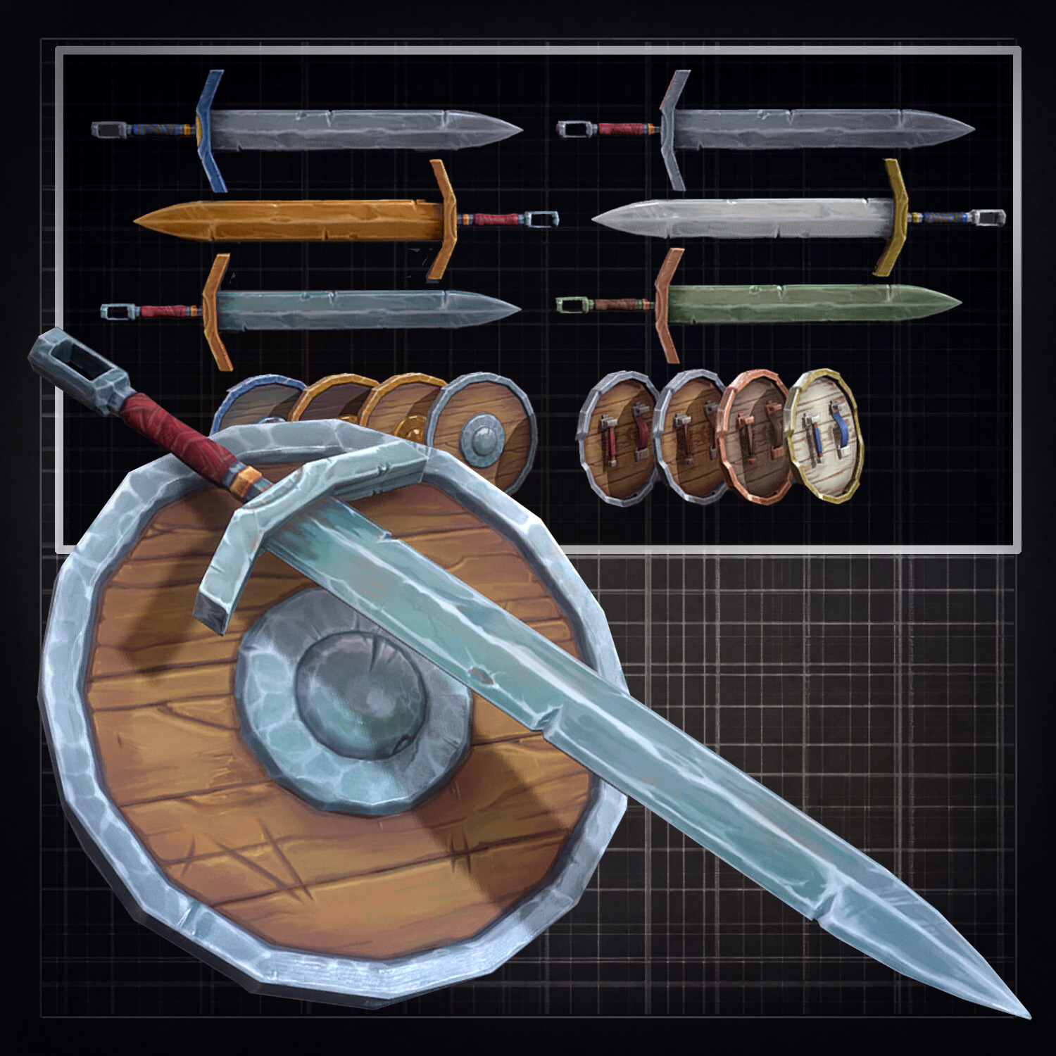 ArtStation - Sword and shield [3D handpainting journey #3]