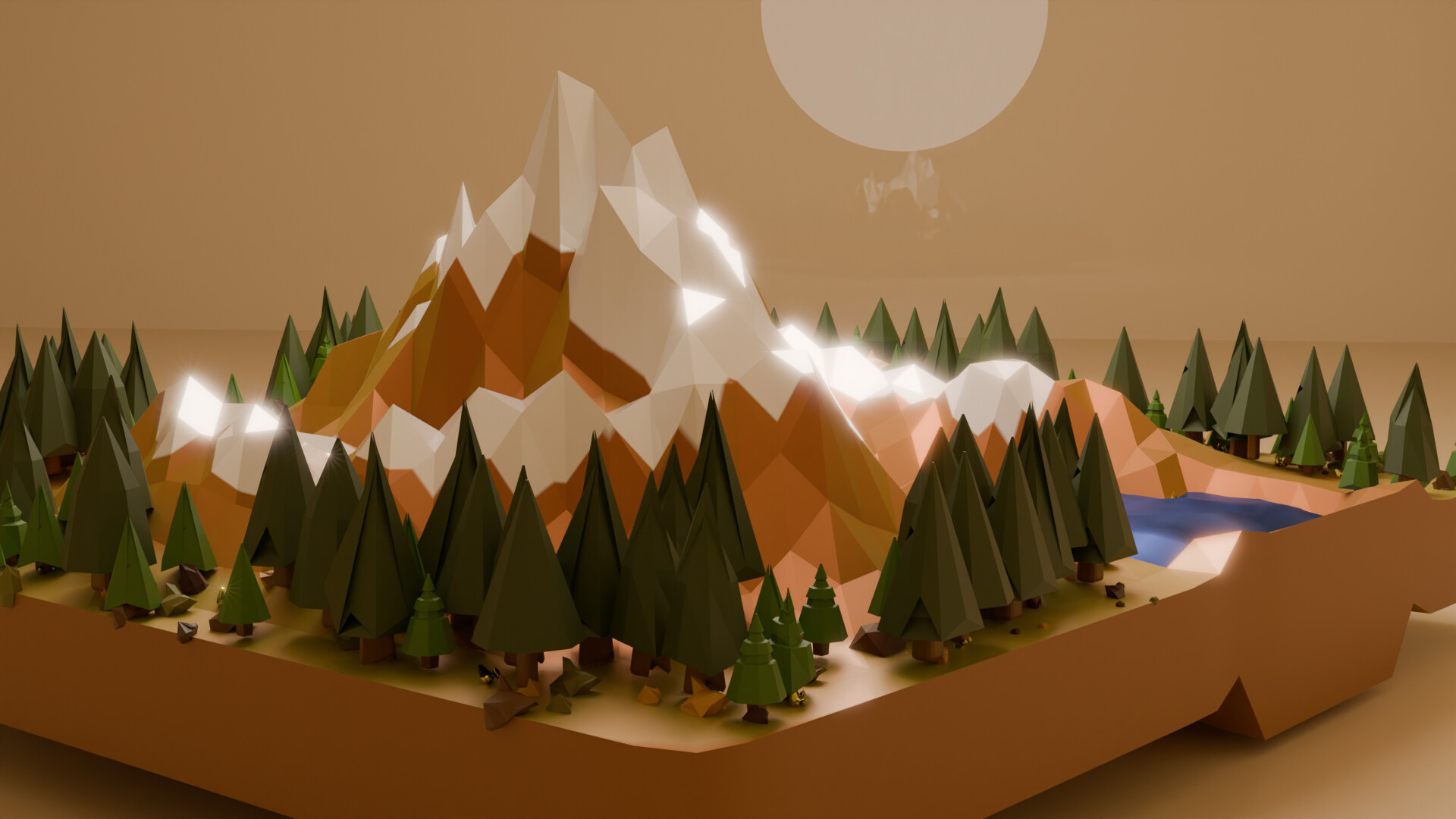 ArtStation - Low Poly Mountain