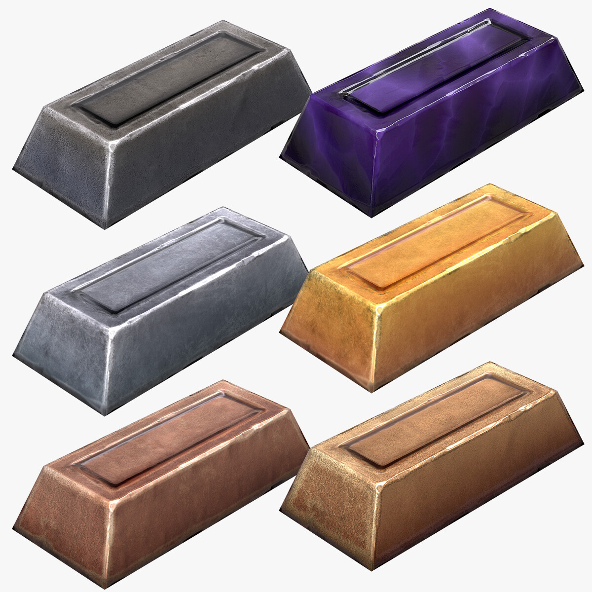 ArtStation - Stylized Ingots Pack