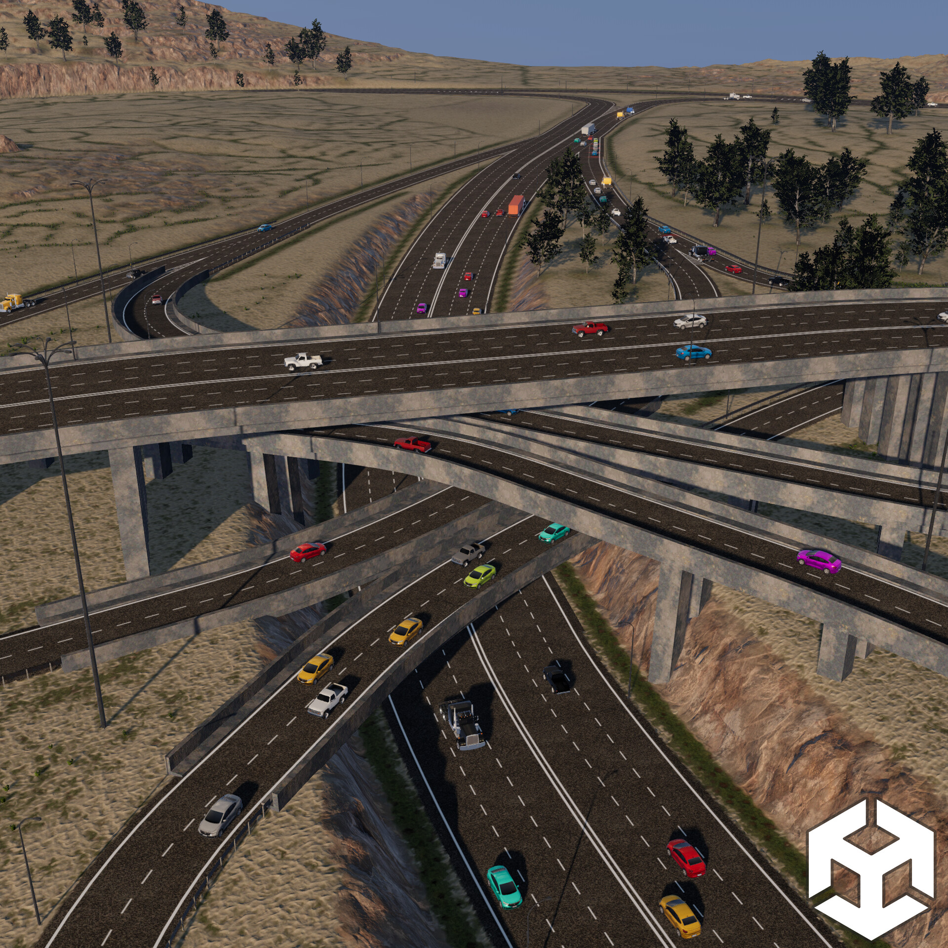 ArtStation - Highway Interchange with Traffic Simulation