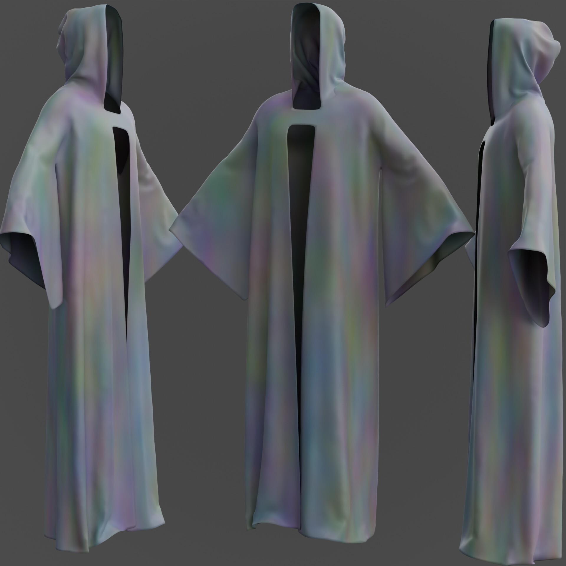 ArtStation - 3D Men's Hooded Robe - Action Robe