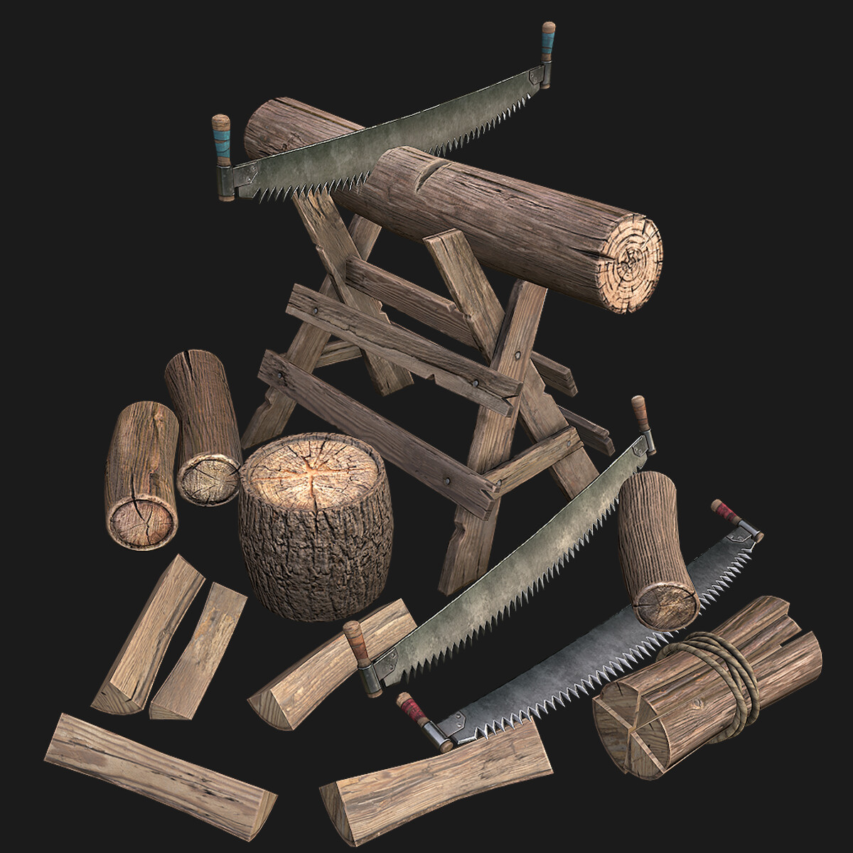 ArtStation - Firewood Log Stand Pack