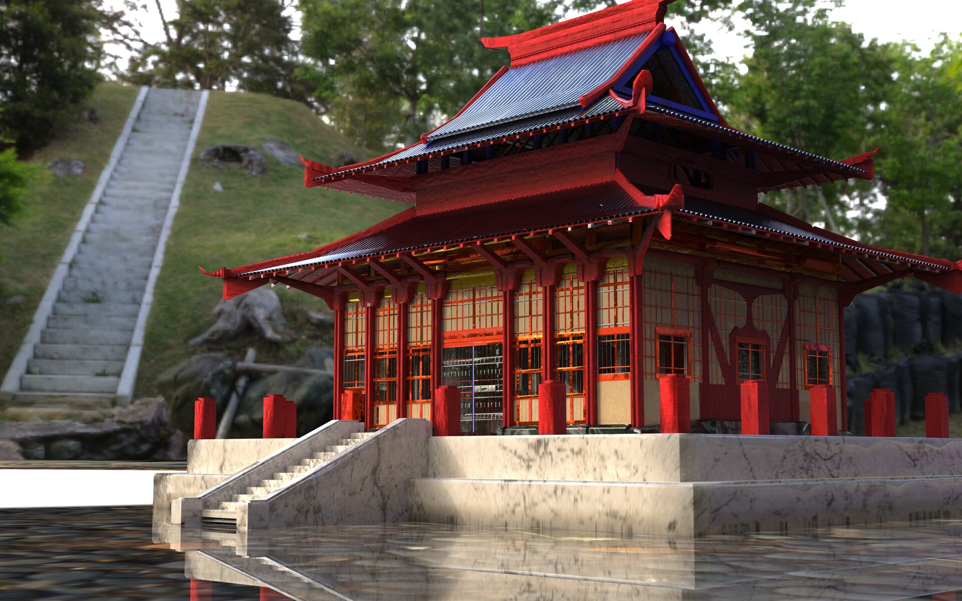 ArtStation - Japanese Pagoda Edo Period