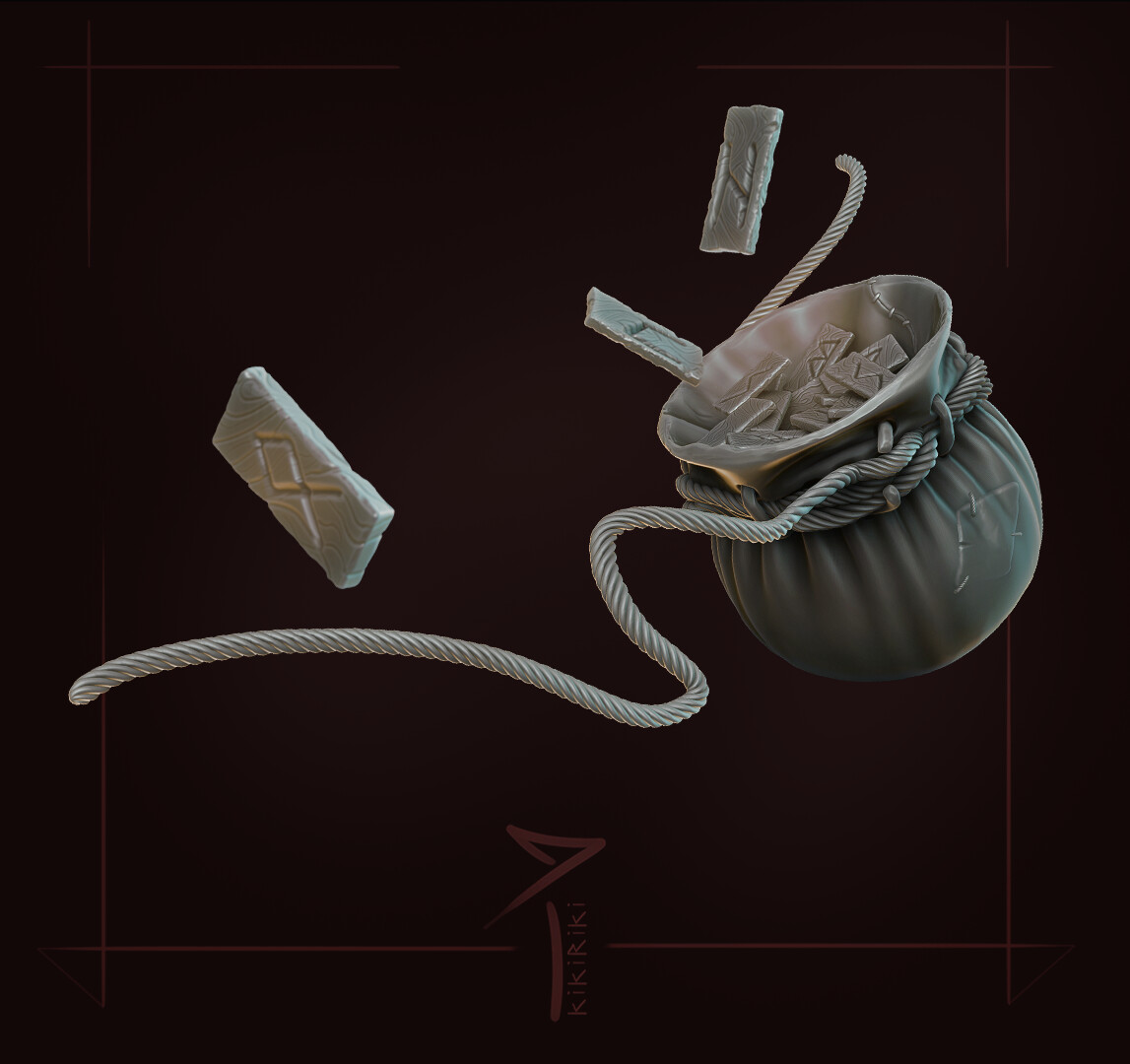 ArtStation - Stylized rune pouch
