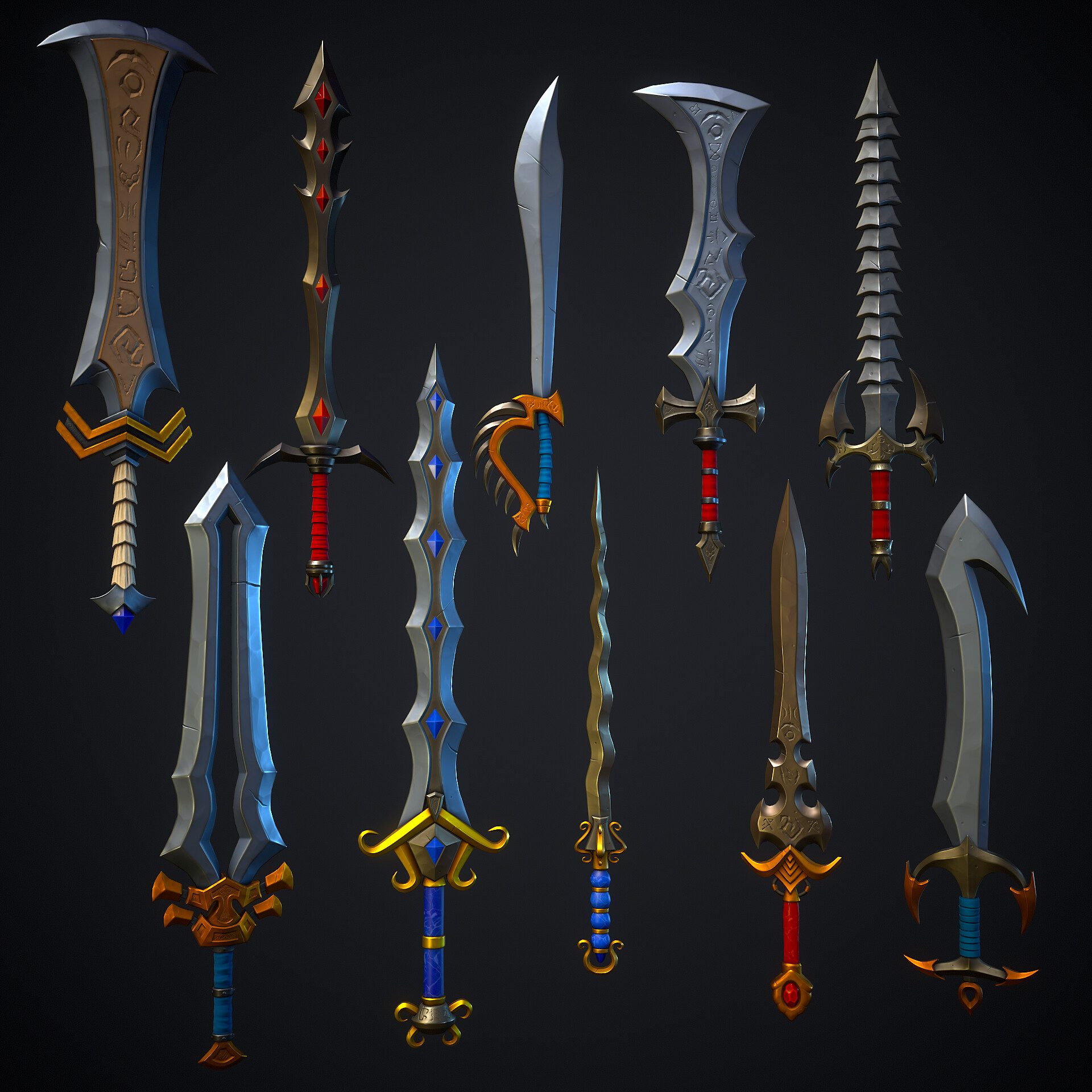 ArtStation - Stylized Fantasy Weapons - Swords