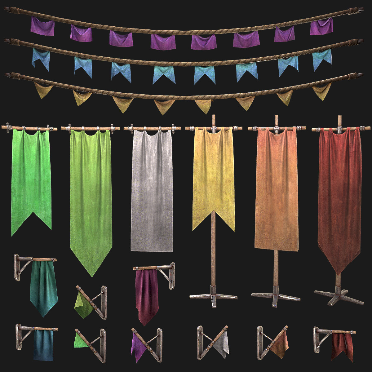 ArtStation - Medieval Flags Pack