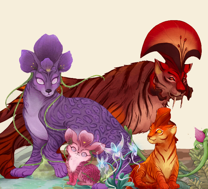 ArtStation - Feline Orchid Design creature