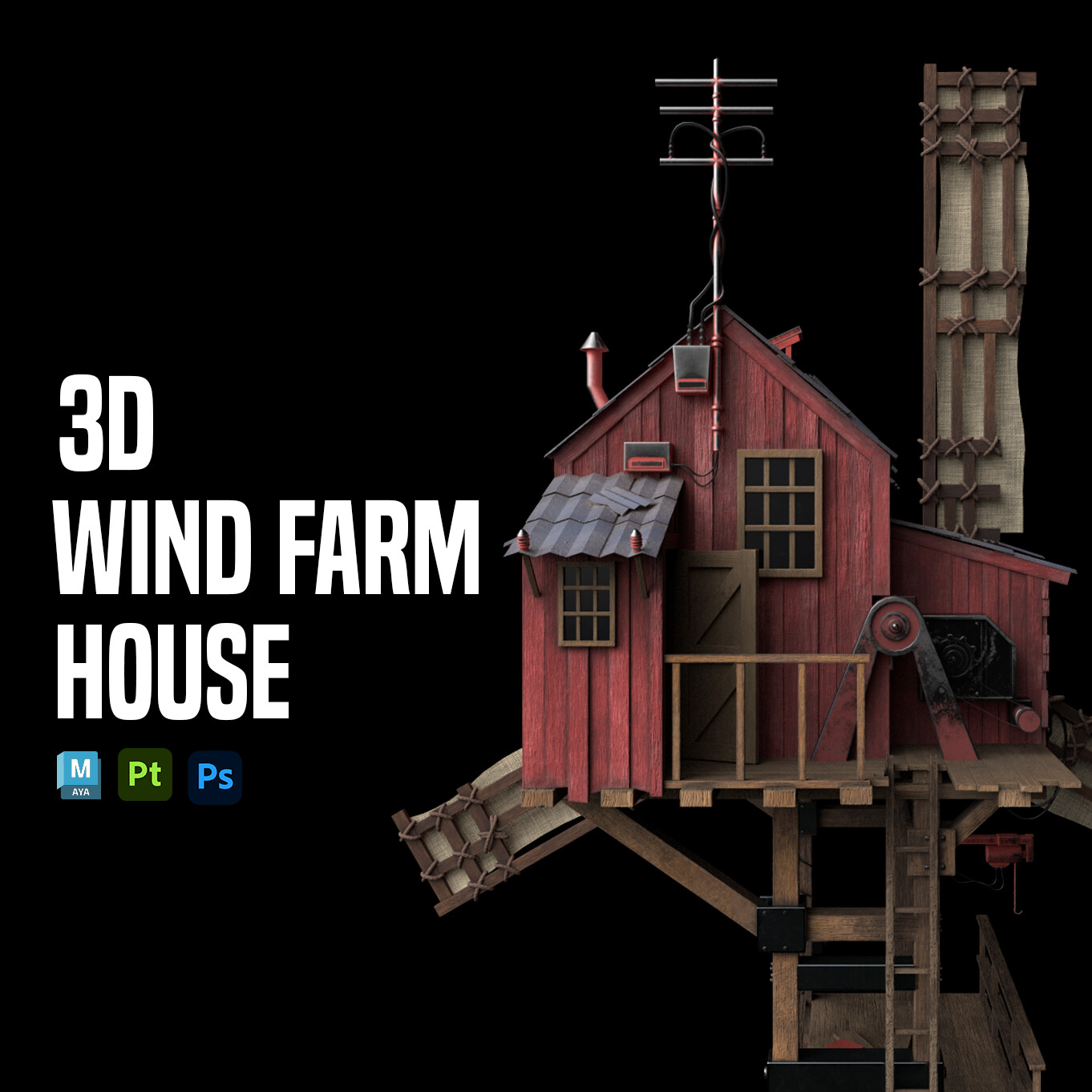 ArtStation - Wind Farm House | 3D Game Model