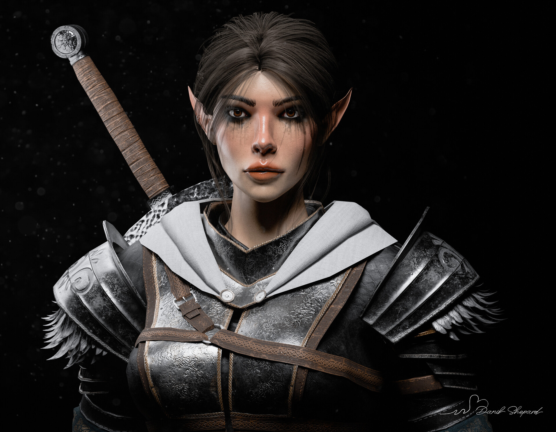 ArtStation - Shadow Guardian: Elf with the Sword of Destiny