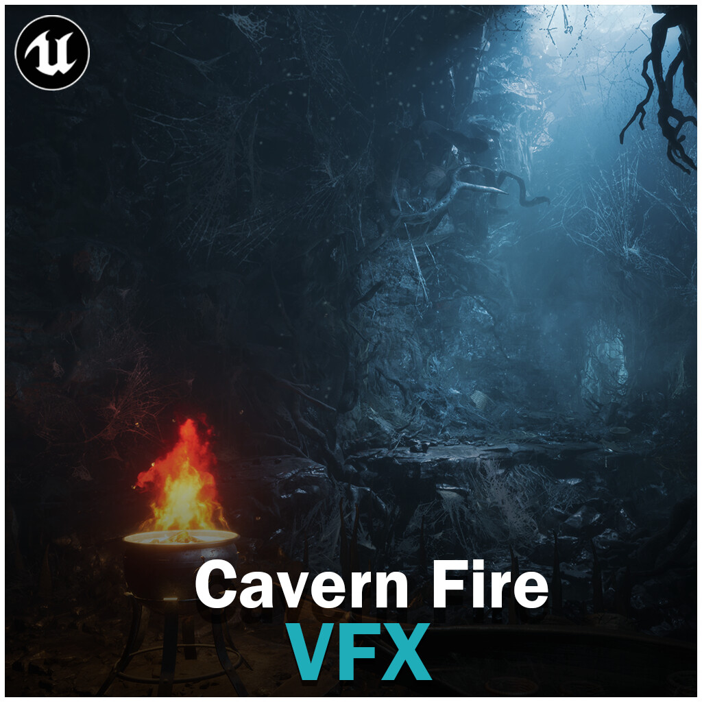 ArtStation - Cavern Fire VFX Environment Art Process