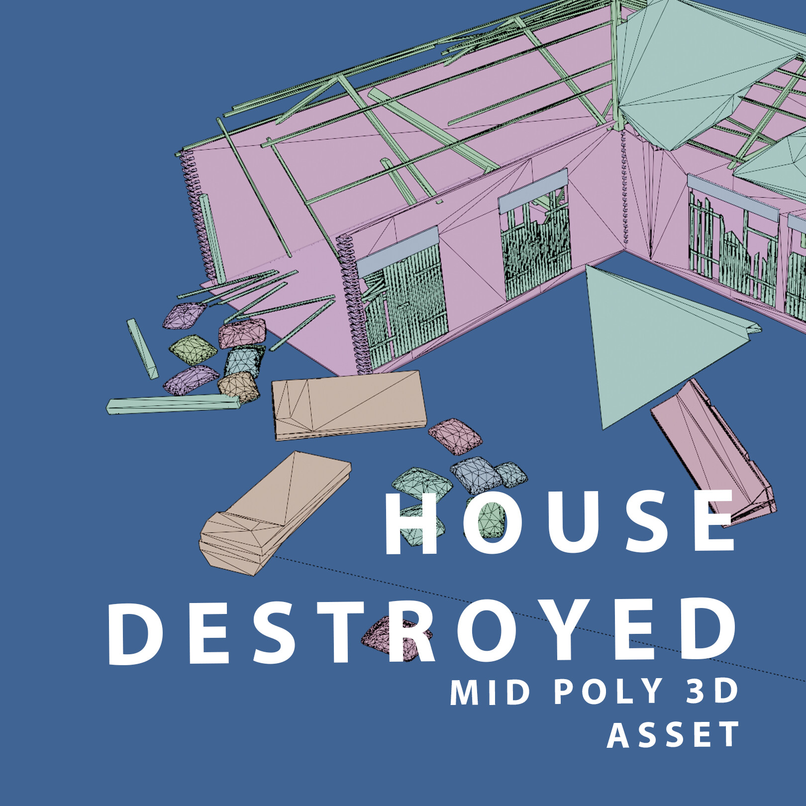 ArtStation - House Game Asset in Various Stages of Destruction