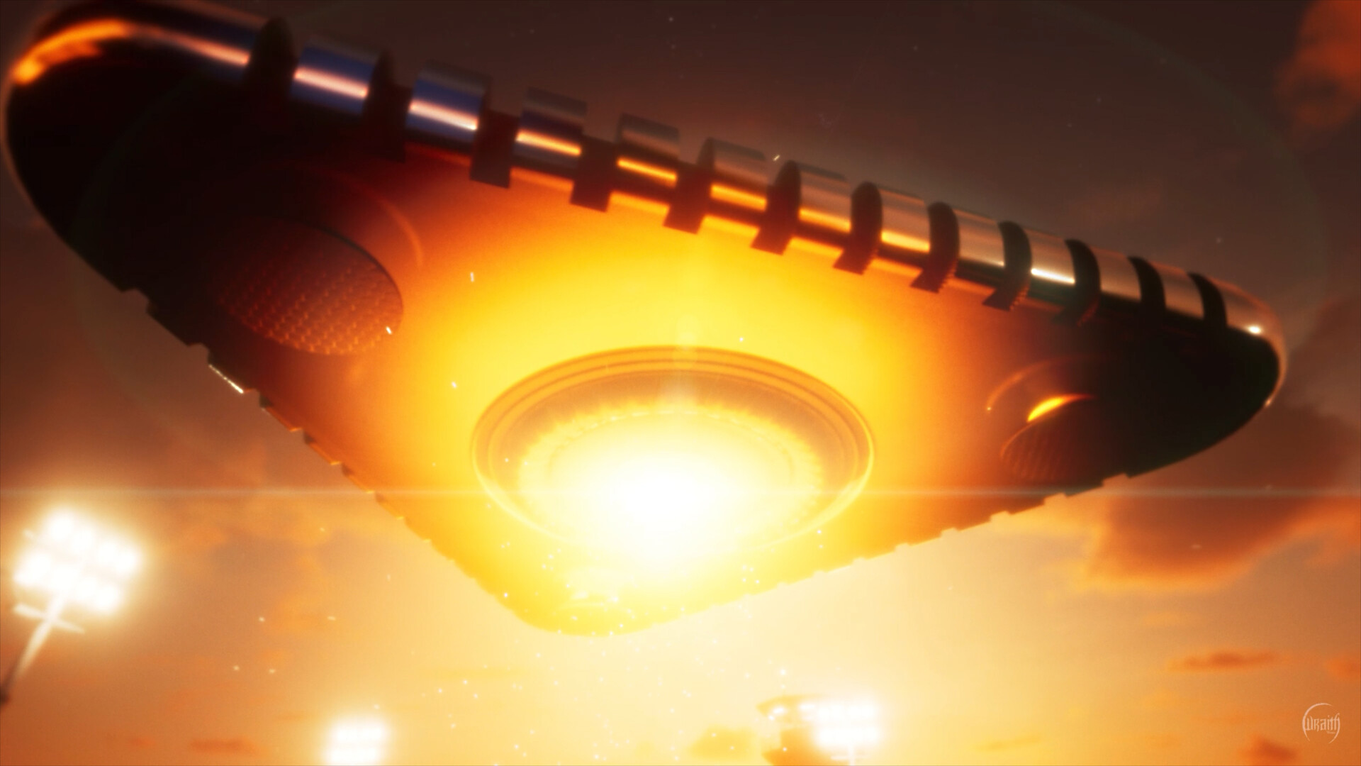 Art of Joseph Alexander Wraith - TR-3B Test Flight