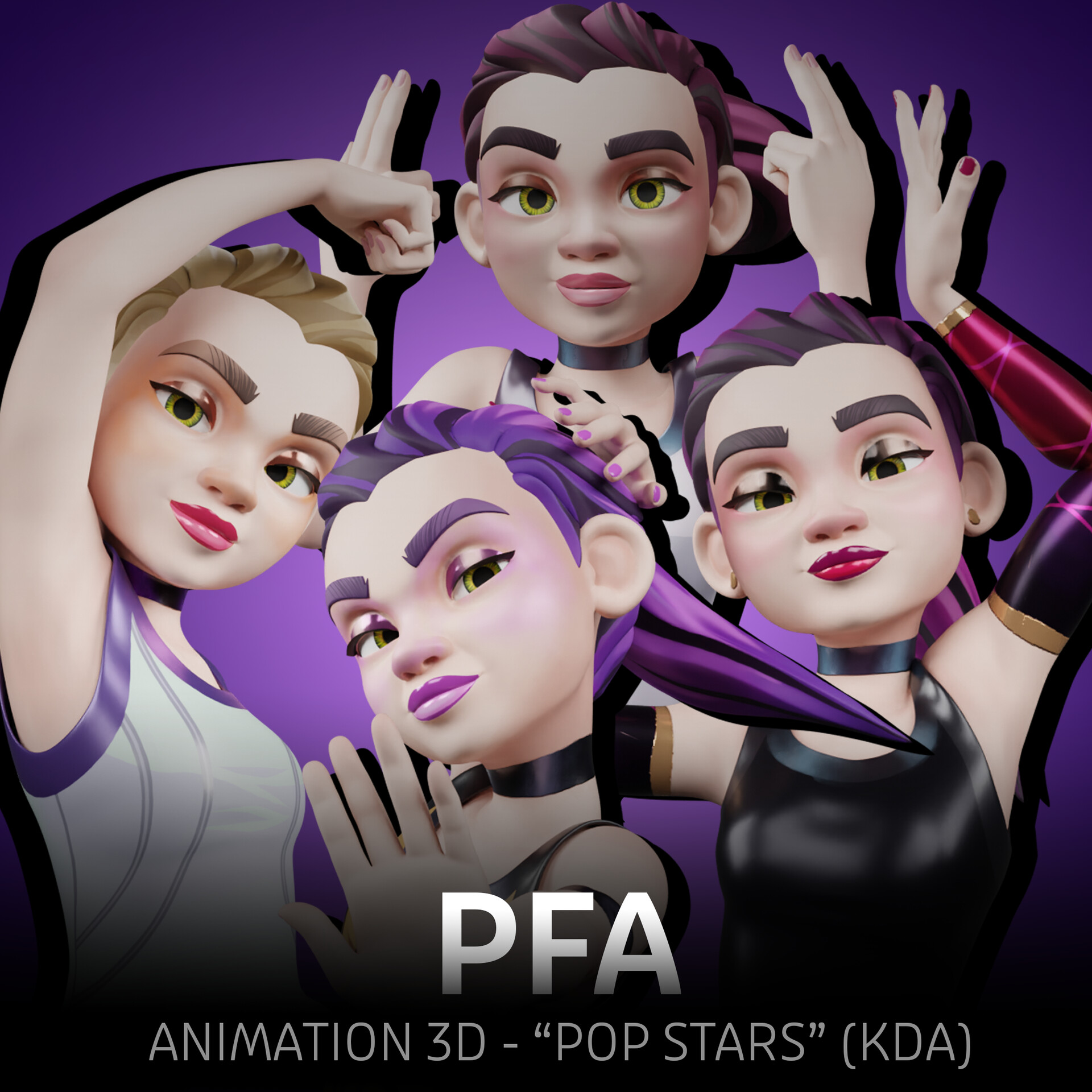 ArtStation - PROJECT PFA - Animation "Pop Stars" (KDA) [3D]